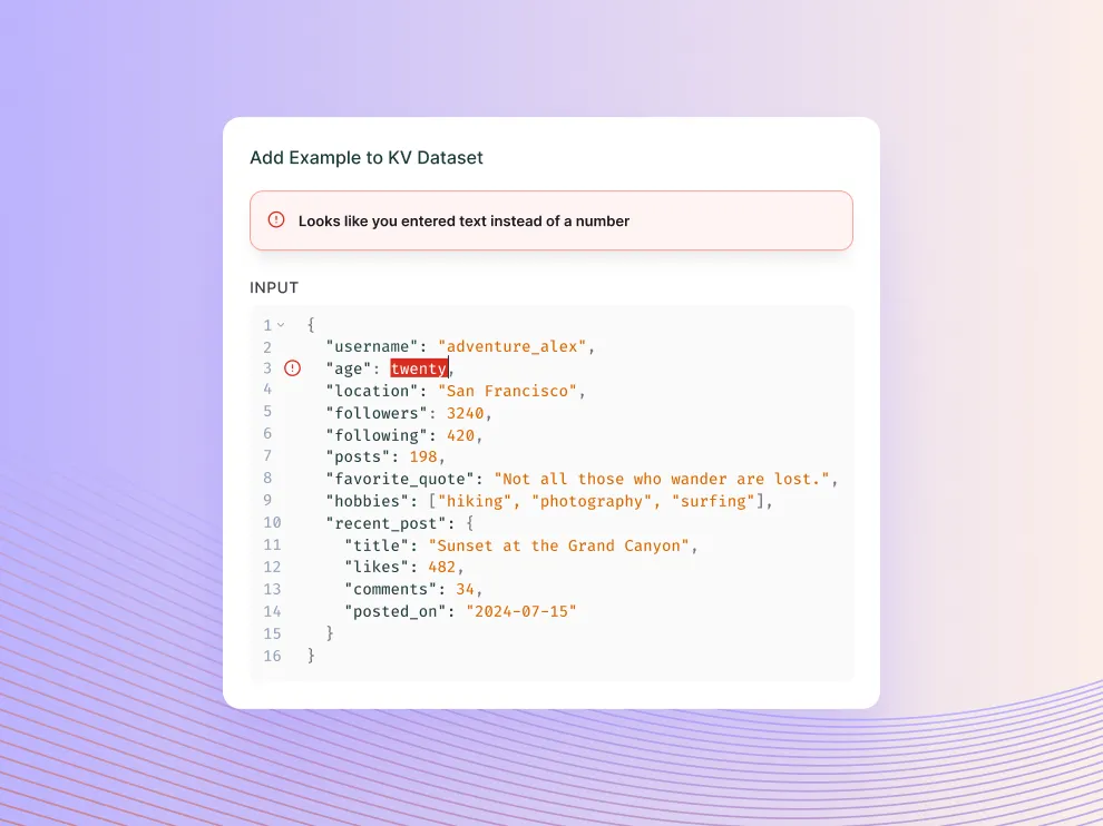Dataset schemas for fast and iterative data curation in LangSmith